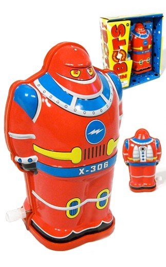 X-306 Robot Red Tin Toy Bot : Wind Up Robots Toys : Schylling – Pop Top Toys