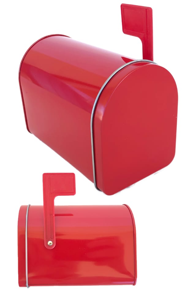 Red Tin Mailbox Mini : Toy with Flag US Mail Box : Red Tinplate – Pop ...