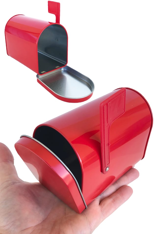 Red Tin Mailbox Mini : Toy with Flag US Mail Box : Red Tinplate – Pop ...