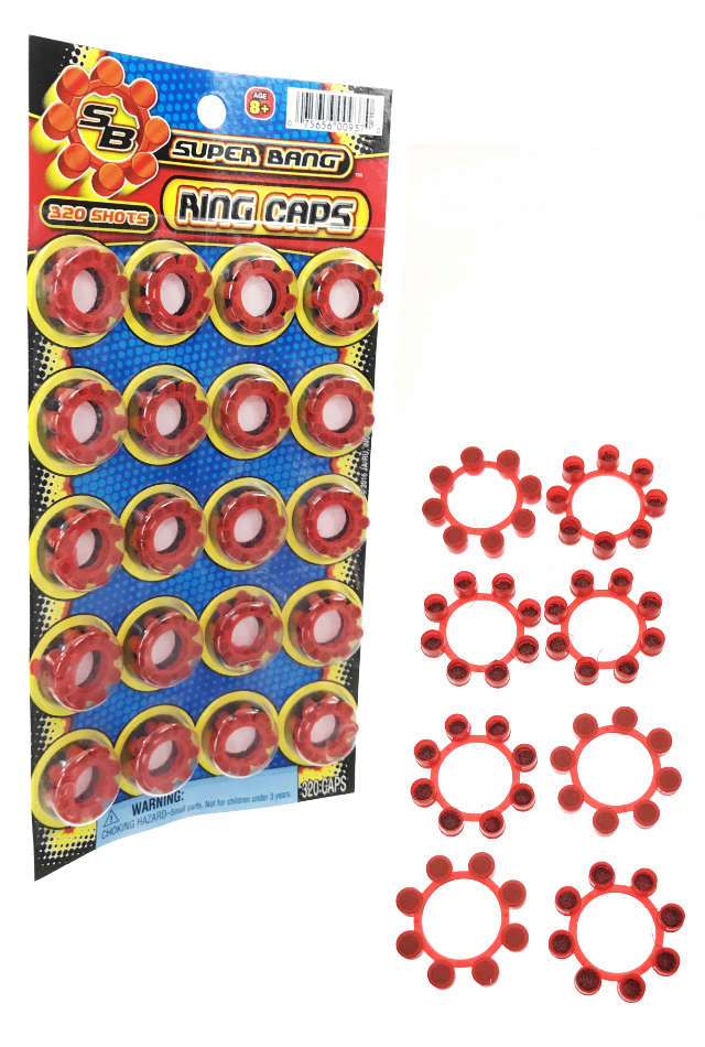 8 Shots Red Ring Caps Refill : 40 Rings 320 Shots : Super Bang Cap Guns ...