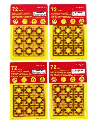 8 Ring Caps Refill 288 Shots for Toy Cap Guns : 4 Packs of 72 Shots ...
