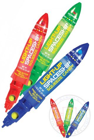 Spaceship Candy : Light Up Squeeze Fruit Flavors : Retro Rocket : Fresh ...