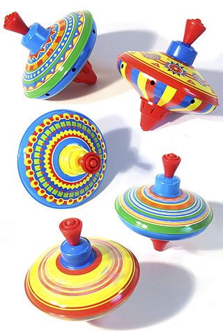 Mini Tin Top : Colorful Humming Spinning Tops – Pop Top Toys