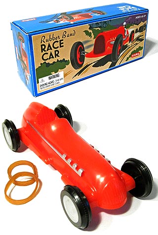 Rubber Band Race Car : Classic Wind Up Toy Automobile – Pop Top Toys