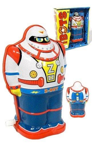 Z-BOT Robot Blue Tin Bot : Wind Up Toy – Pop Top Toys
